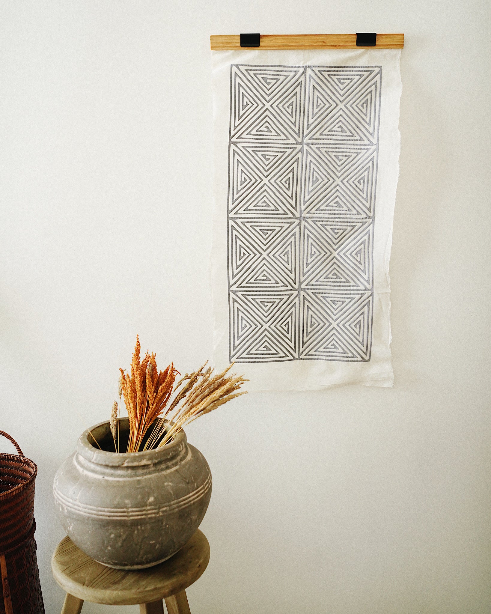 Raya Vintage Hmong Hand Embroidered Tapestry | Olive & Iris