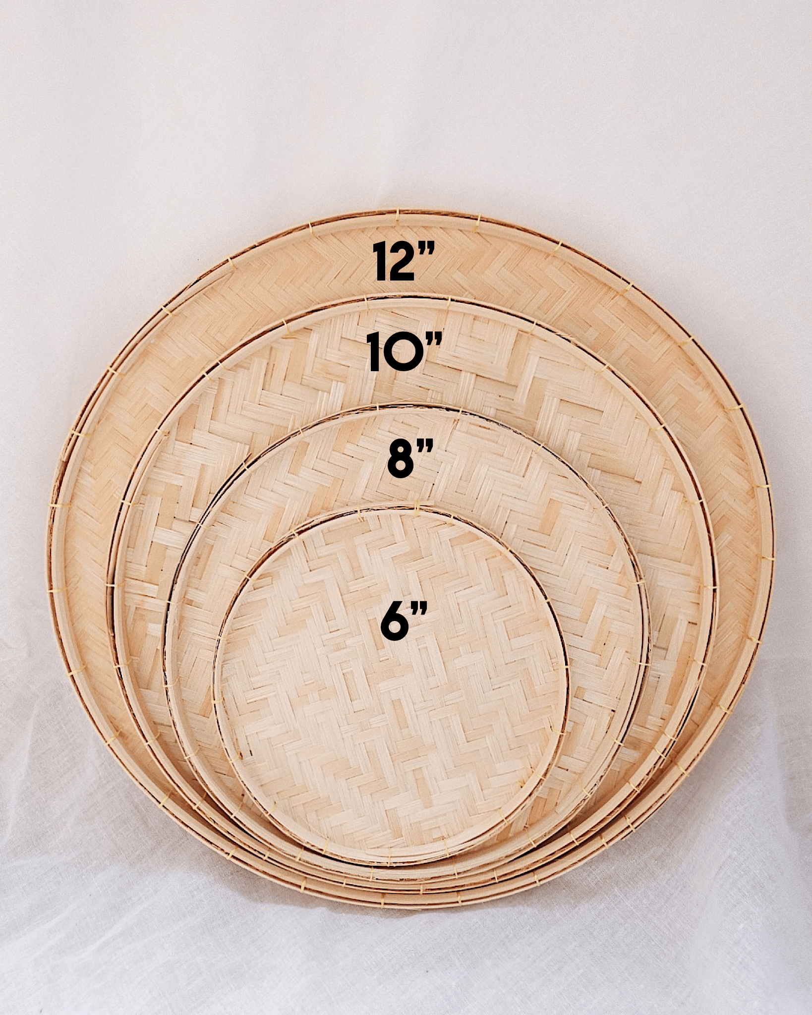 Bamboo Flat Basket | Olive & Iris