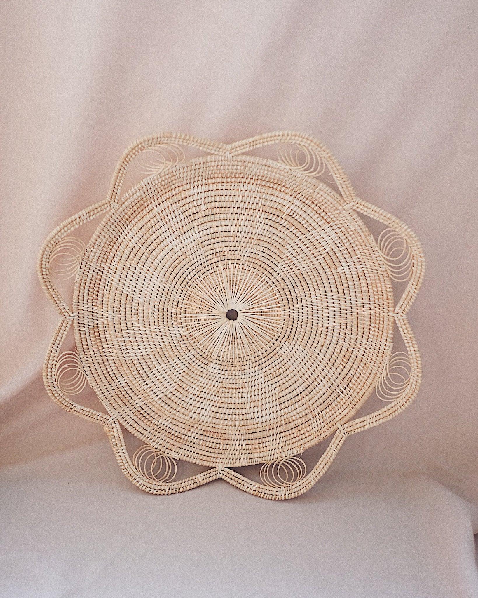 Daisy Handwoven Rattan Plate | Oliver & Iris – Olive & Iris